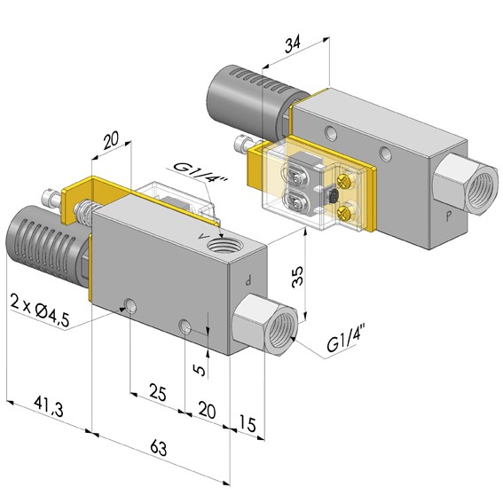Single Stage Ejector Series VT - 91% Vacuum - With vacuum switch